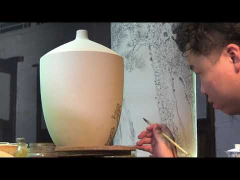A porcelain artist working in his studio by eyemore camera