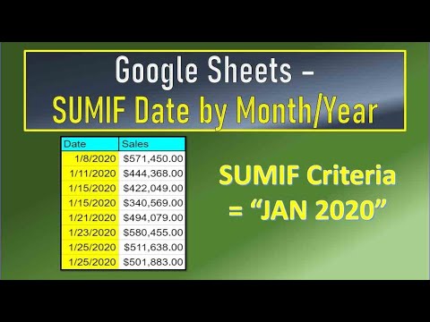 Google Sheets Sumif Date Range by Month and Year