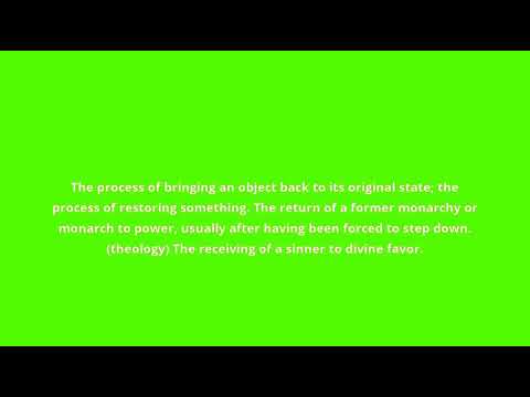 what is the meaning of restoration