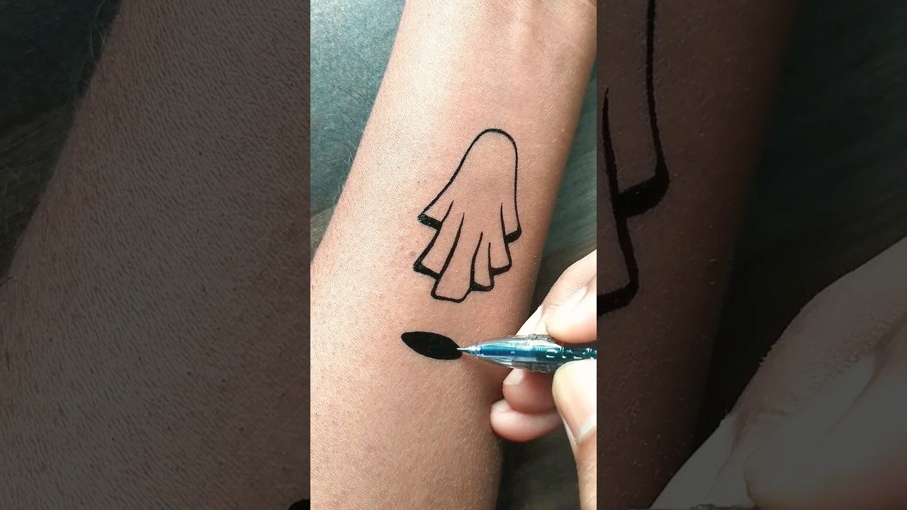 DIY little ghost 👻 tattoo.......#tattoo #viral #trending #art #shorts #ghosts