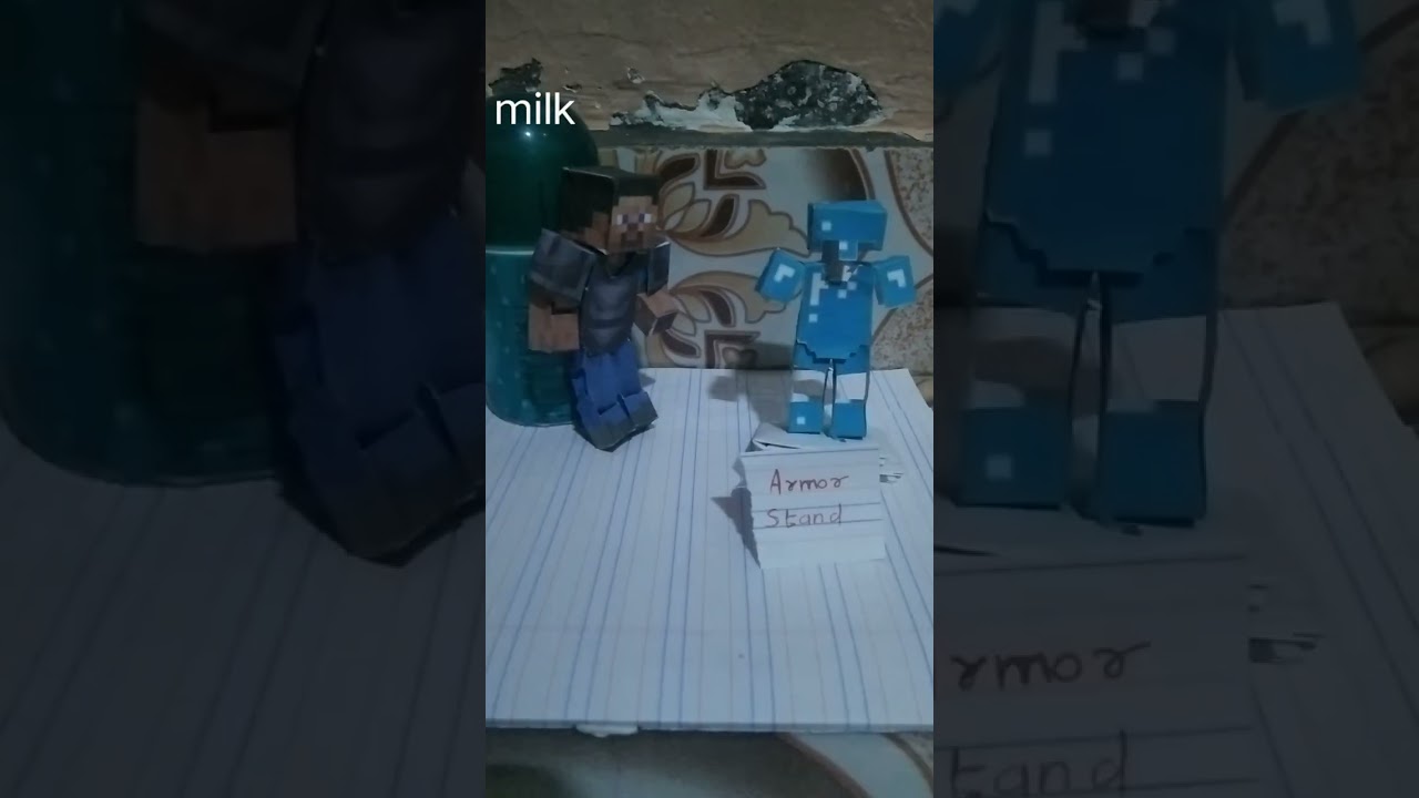 steve set armor stand in diamond armor