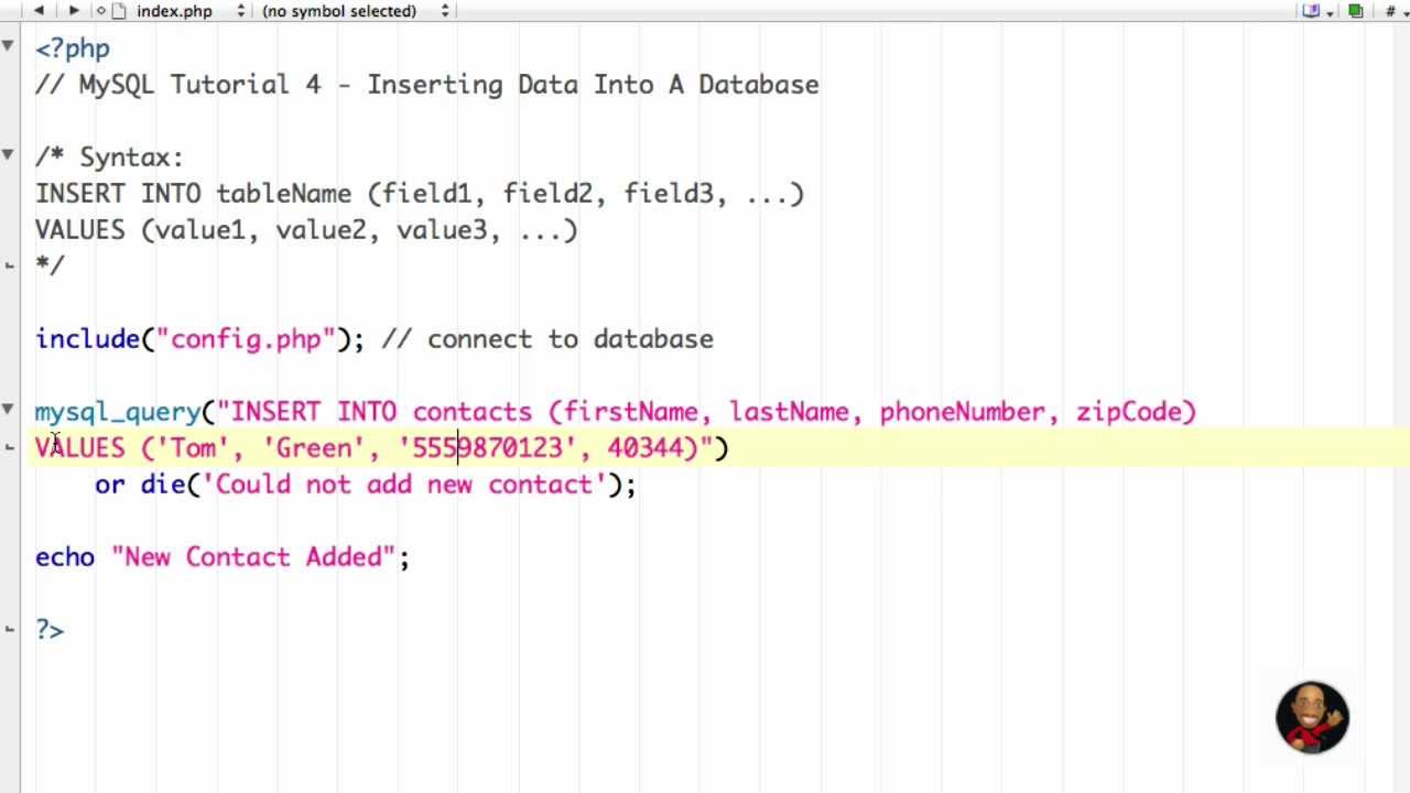 Tutorial 4 - MySQL Insert
