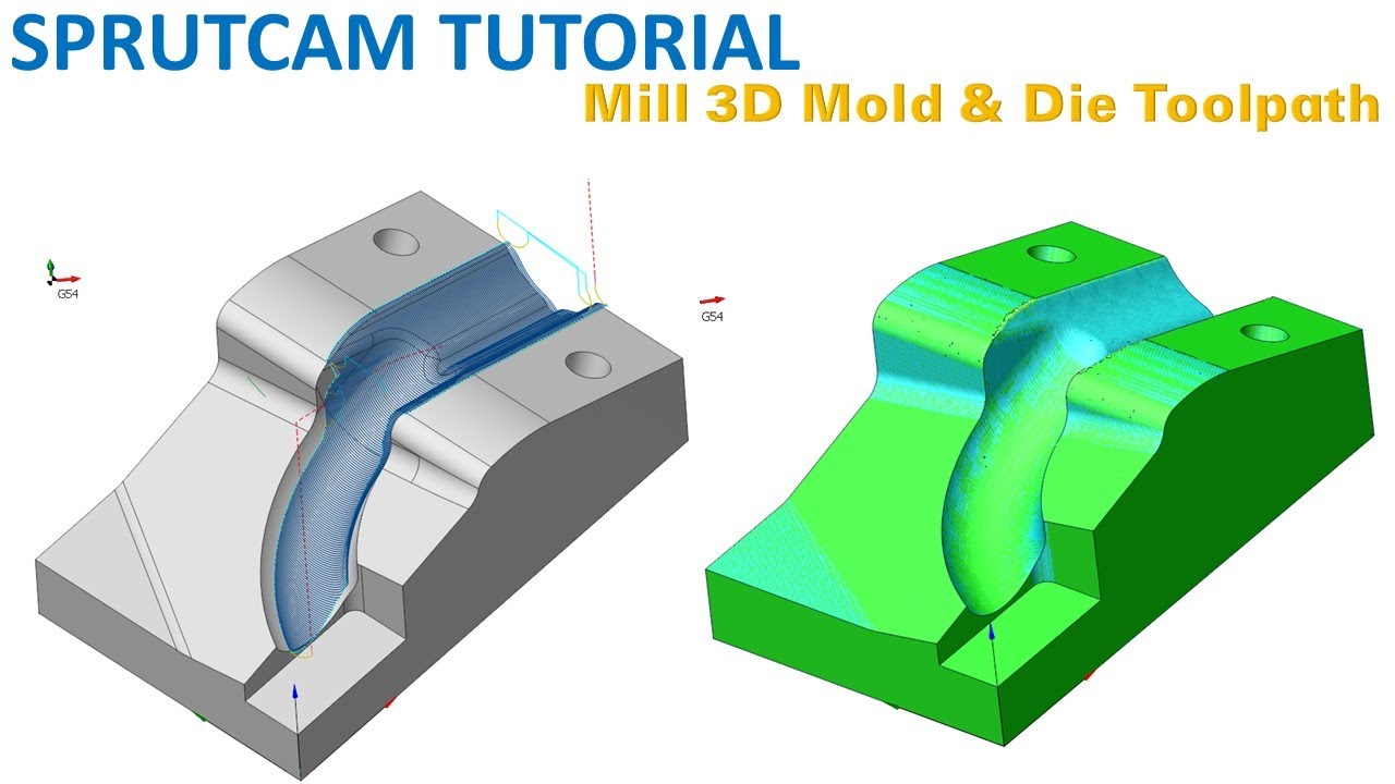 SprutCAM Tutorial #175 | Mill 3D Mold & Die Toolpath Machining