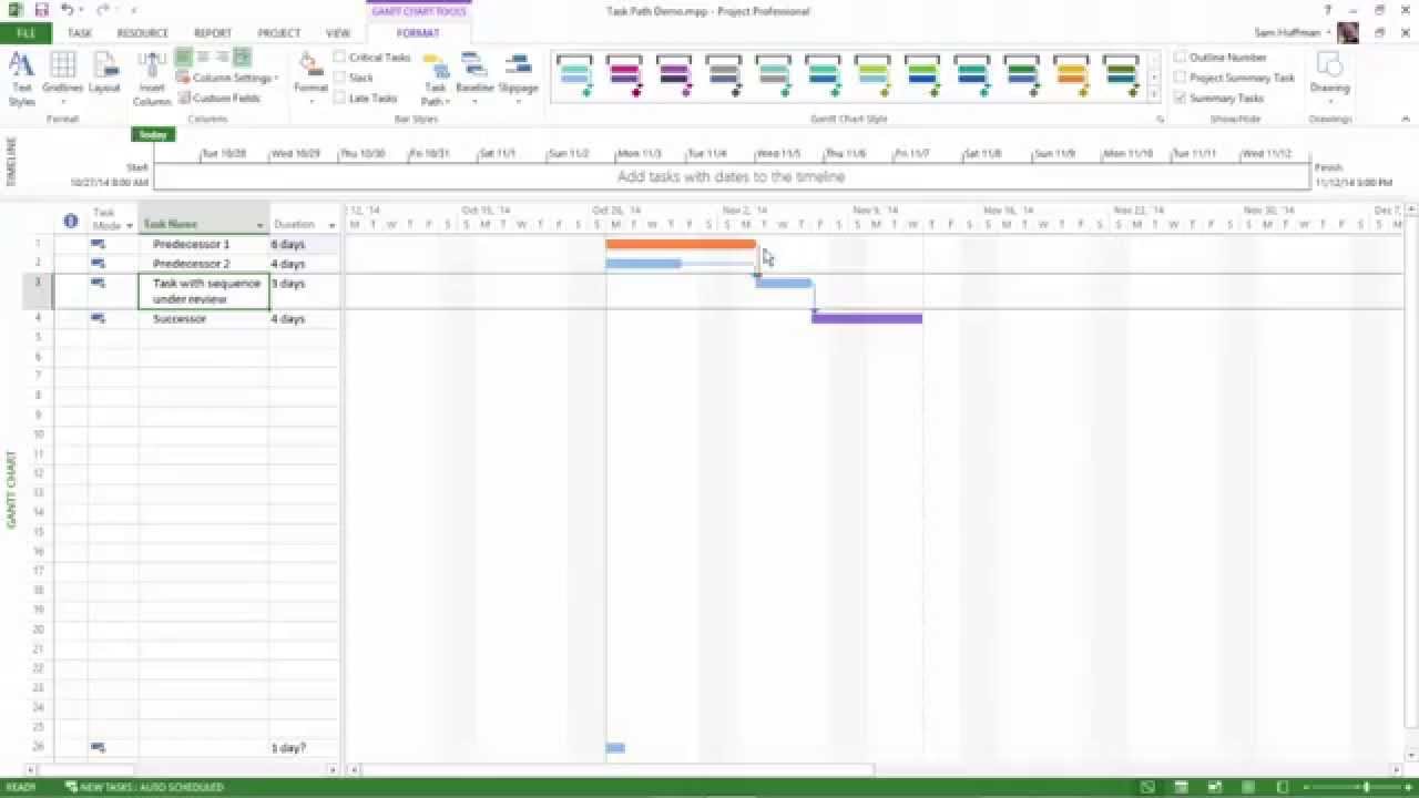 Using Task Path in Microsoft Project