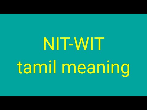 NIT-WIT tamil meaning/sasikumar