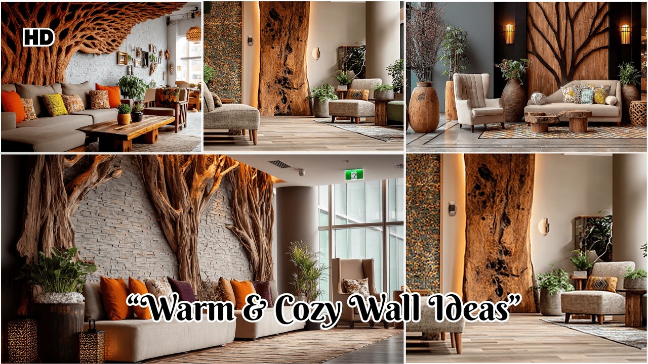 Cozy Tree Root Accent Walls: Timeless Apartment Elegance! 🌿
