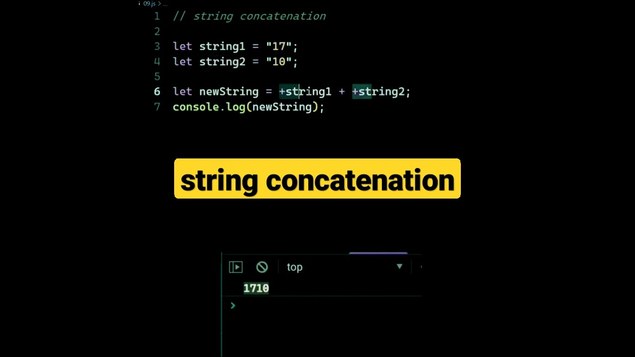 string concatenation | javascript tutorial #shorts #html #javascript
