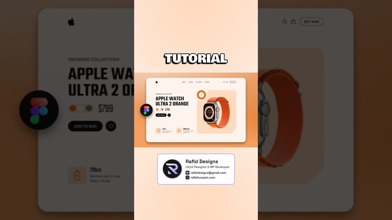 Apple Watch Website UI Design in Figma | Animation in Figma | Figma Tutorial For Beginners