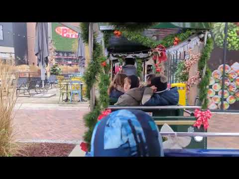 France, Strasbourg: free miniature train on the Shopping Promenade Coeur Alsace during Christmas
