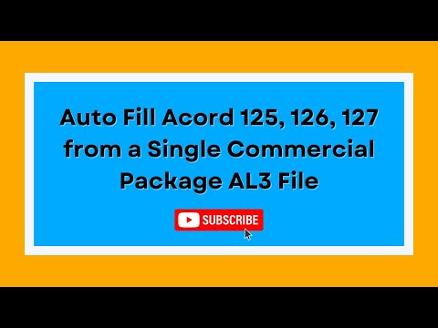 Auto fill ACORD 125, 126, 127 from a single Commerical Package AL3 file