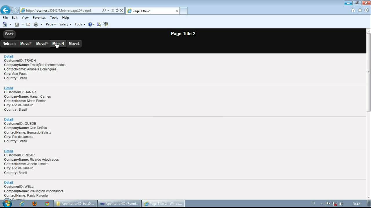 Build a single page apps using javascript/html5 (ajax mvc CRUD)