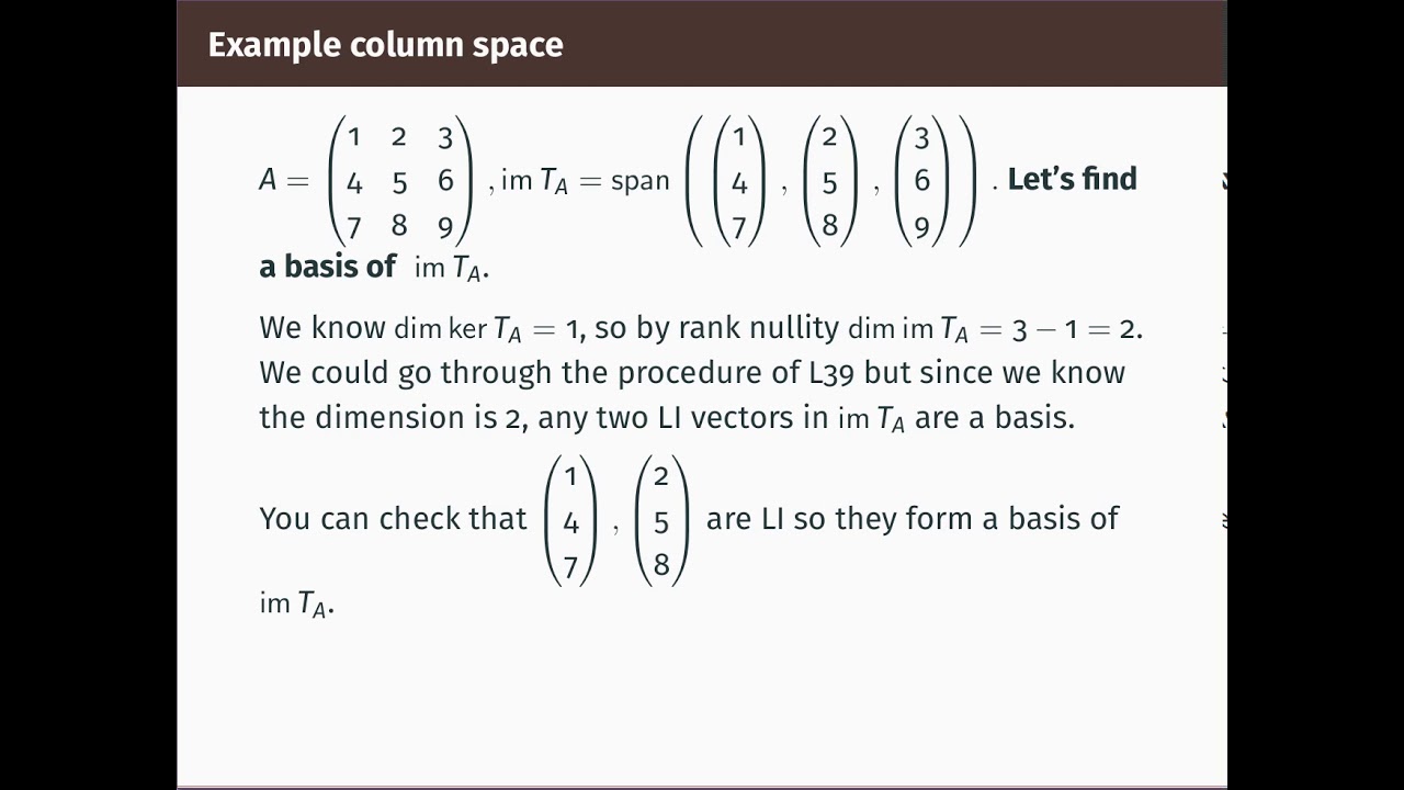 L43: kernel and image calculations