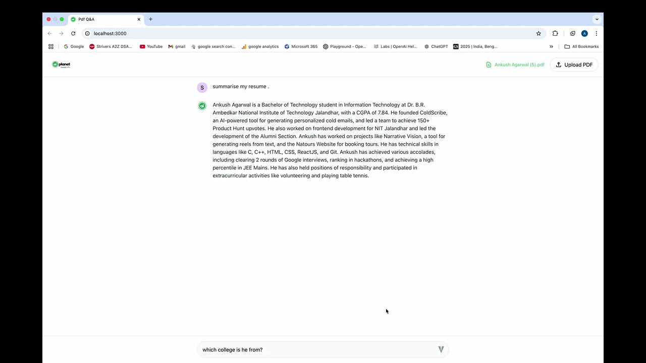 PlanetAI assignment (PDF Question Answering Application)