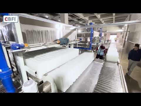 190 tons/day capacity of direct cooling block ice machine running now!