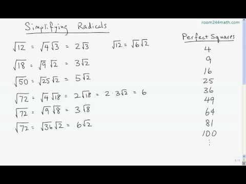 Simplifying Radicals