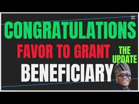 CONGRATULATIONS FAVOR TO GRANT BENEFICIARY #disbursement #funding #grantfunding
