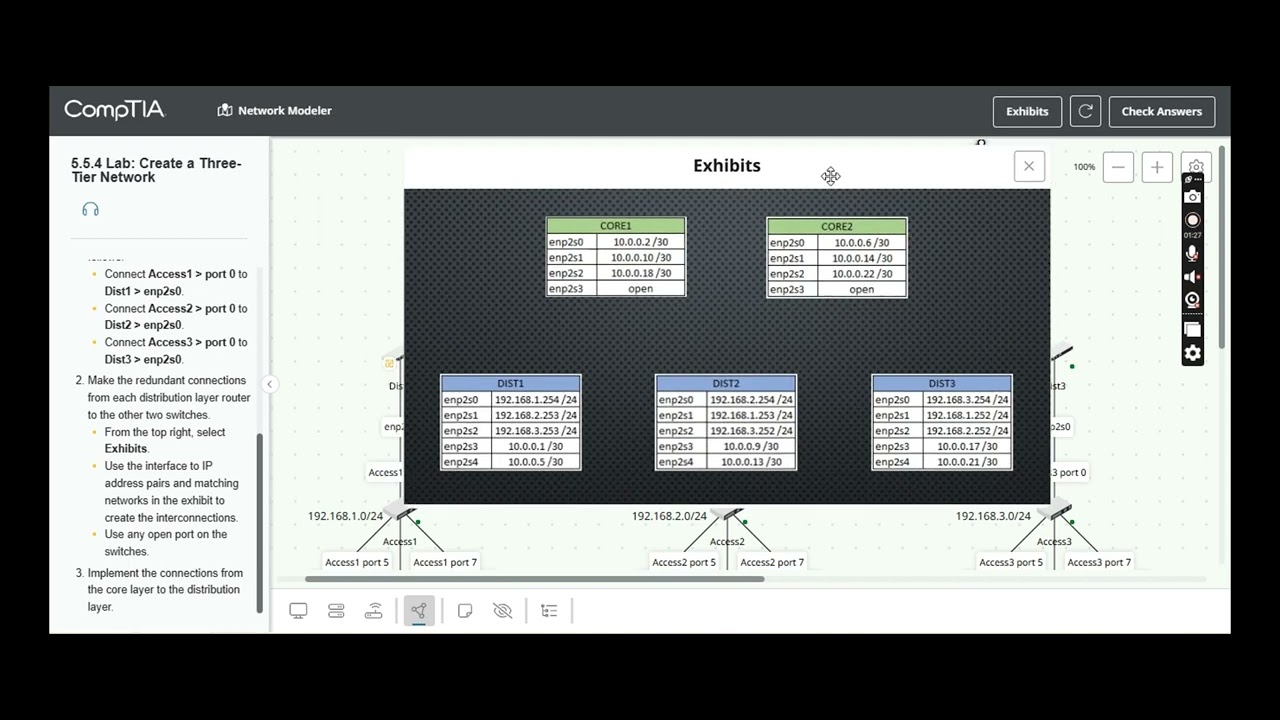 Testout | Network + | 5.5.4 Lab: Create a Three-Tier Network