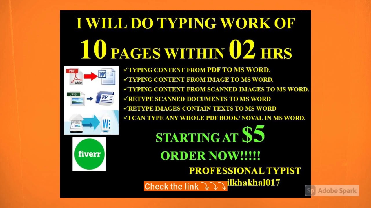 For Only 5$ I will do a fast typing job, retype scanned documents👇🔥🔥
