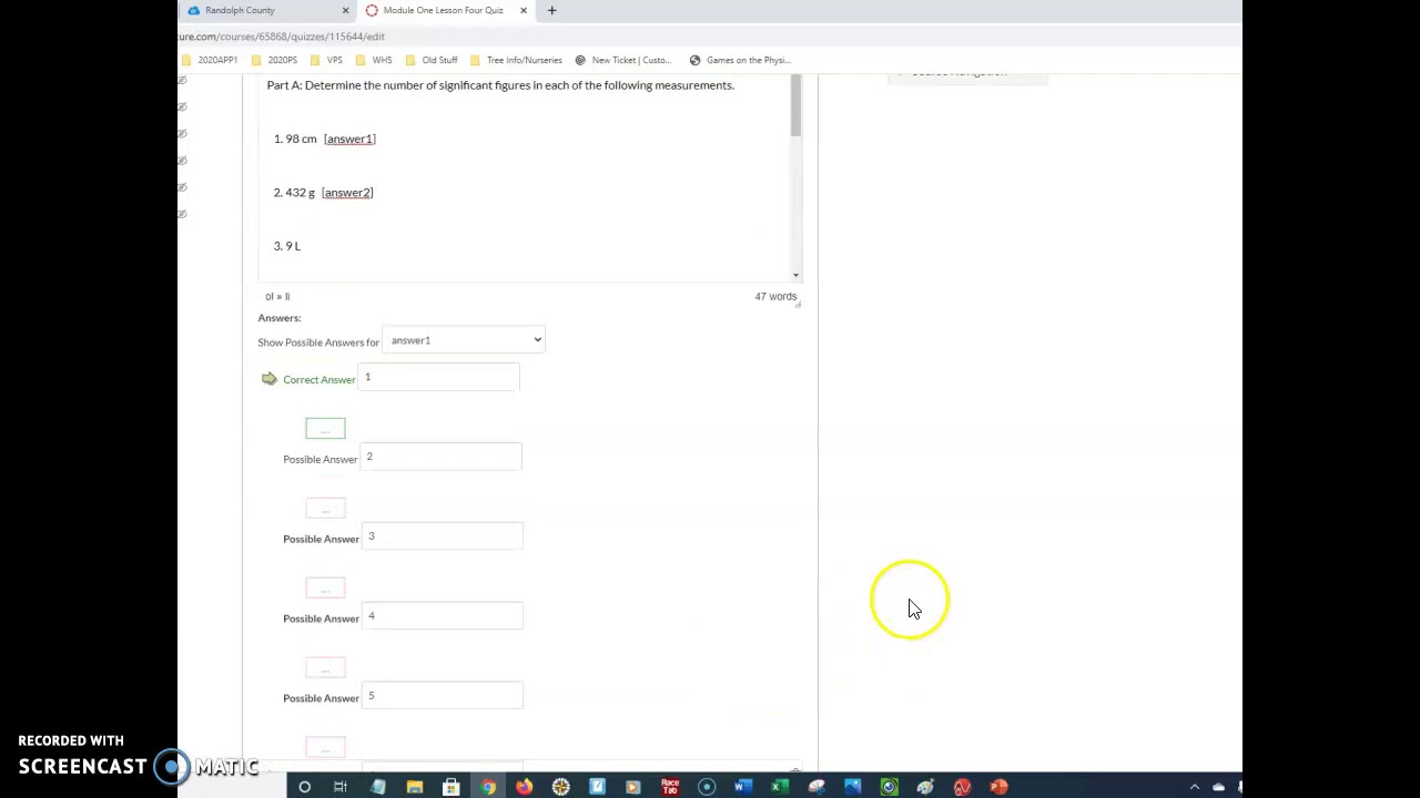 Multiple Dropdowns Canvas Quiz Item