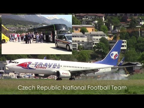 Czech Rep. National Football Team arriving at Innsbruck Airport