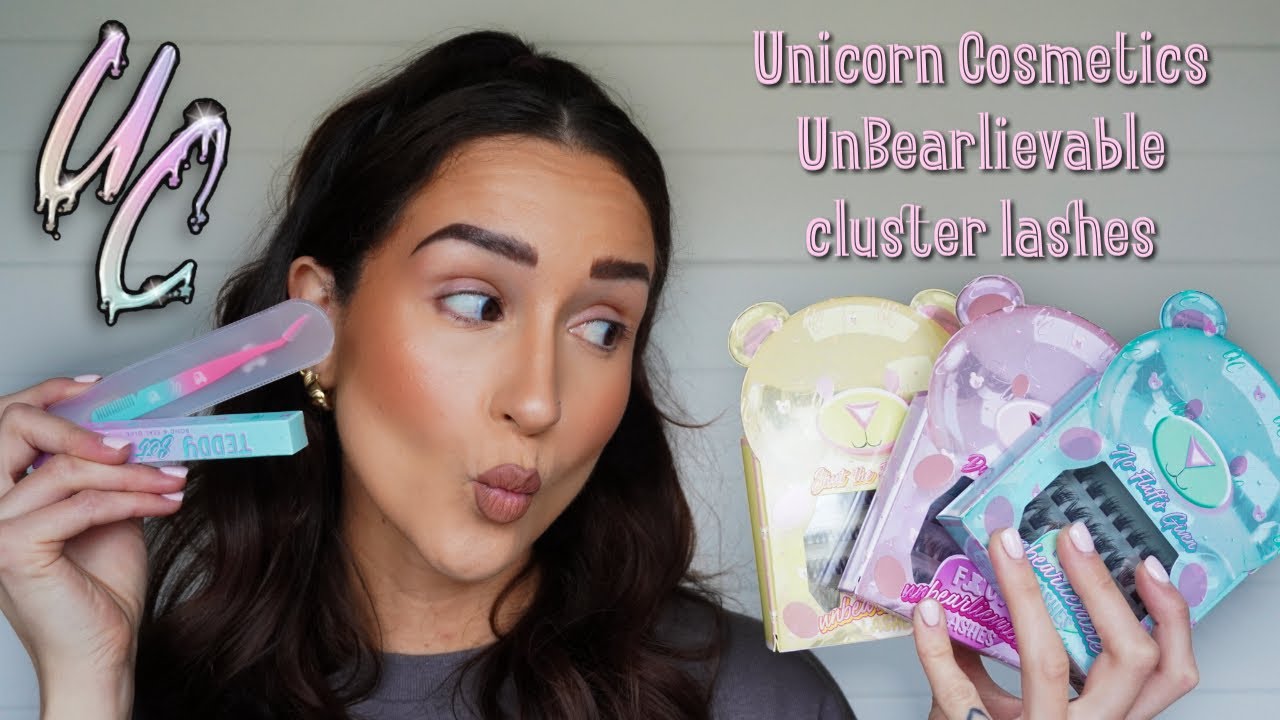 TESTING Unicorn Cosmetics UnBearlievable Cluster Lashes! Application & wear test, do they last??