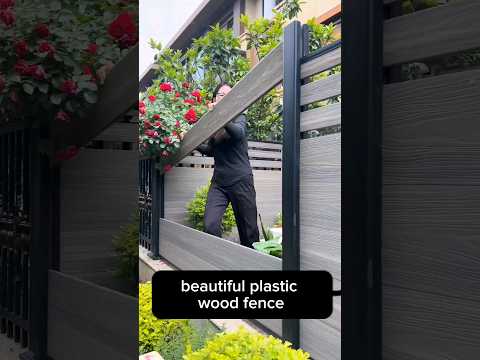 Beautiful Vynle Wood Fence #satisfying #garden