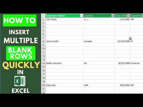 How to insert multiple blank rows quickly in Excel