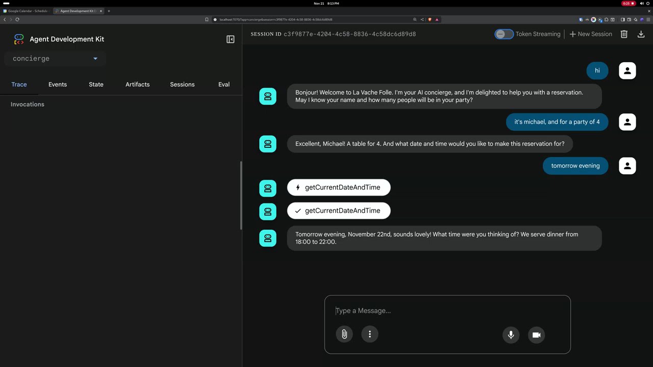 Enola.dev AI Restaurant Reservation Concierge Calendar Agent v0.0.1