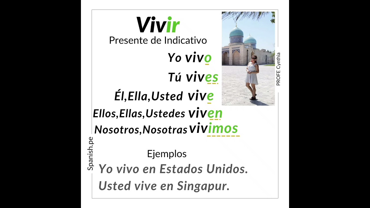Vivir (to live) - Conjugate vivir in Spanish - Presente de Indicativo