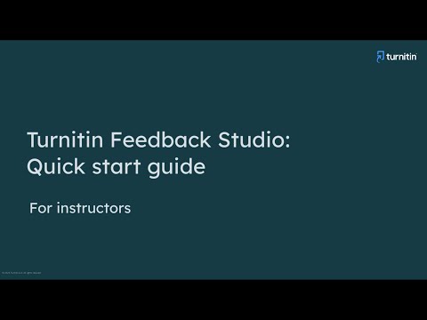 Turnitin Feedback Studio – PPSC eLearning Knowledge Base & Support
