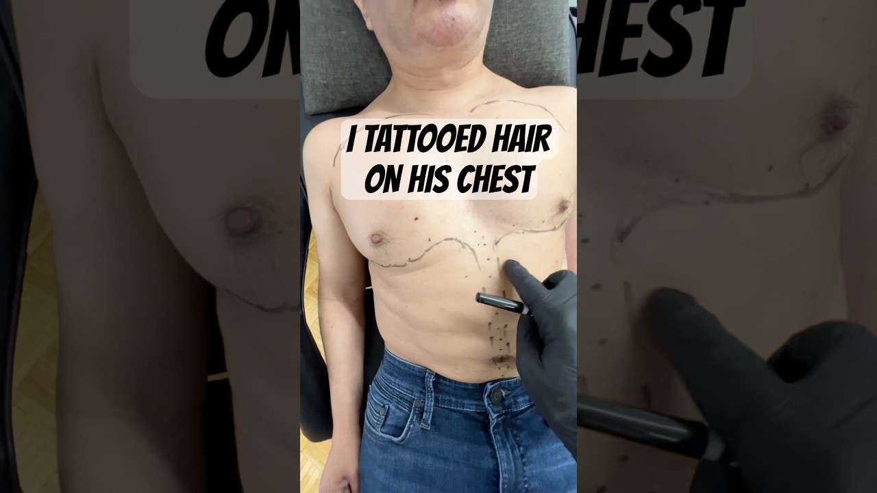 Tattooing HAIR on CHEST!