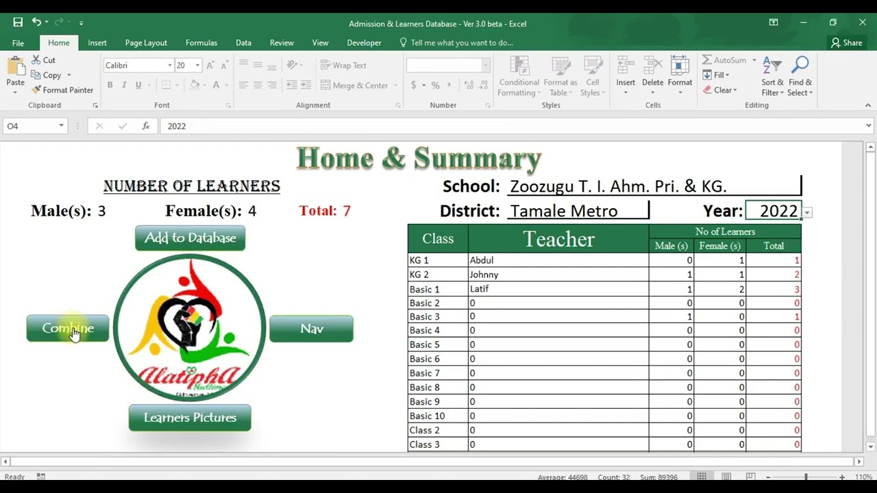 Admission & Learners Database