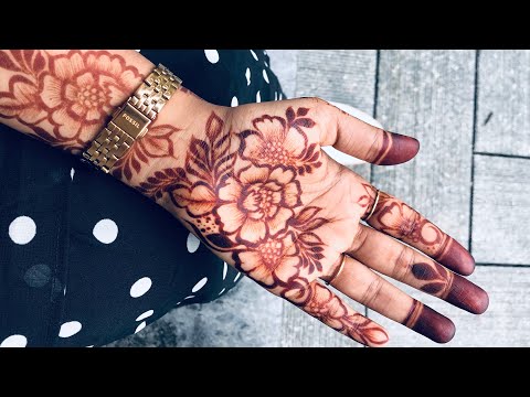 How to draw realistic flowers using henna | flowers in henna | different flower design in henna |
