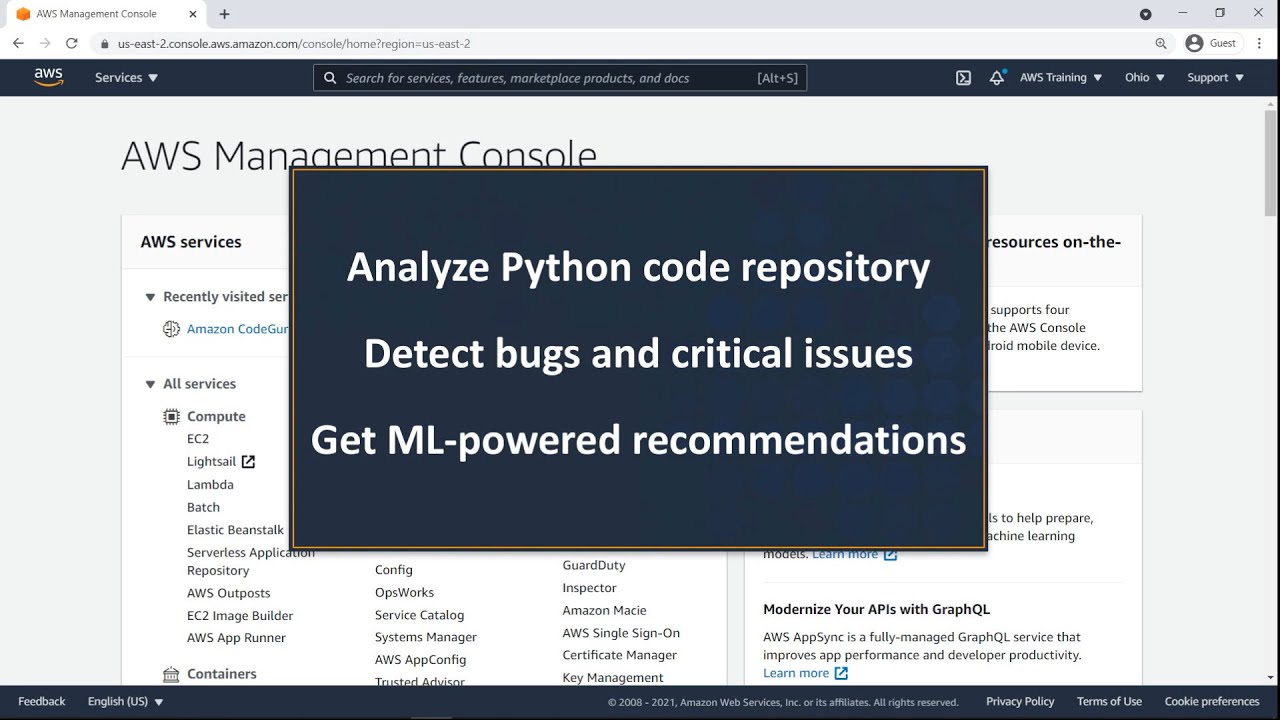 Improve the quality of your Python code using CodeGuru Reviewer | Amazon Web Services