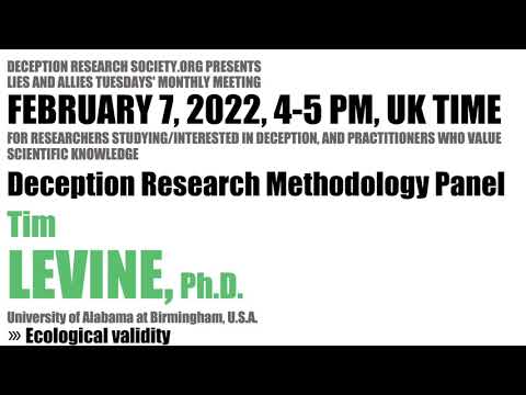 Tim Levine – Ecological validity
