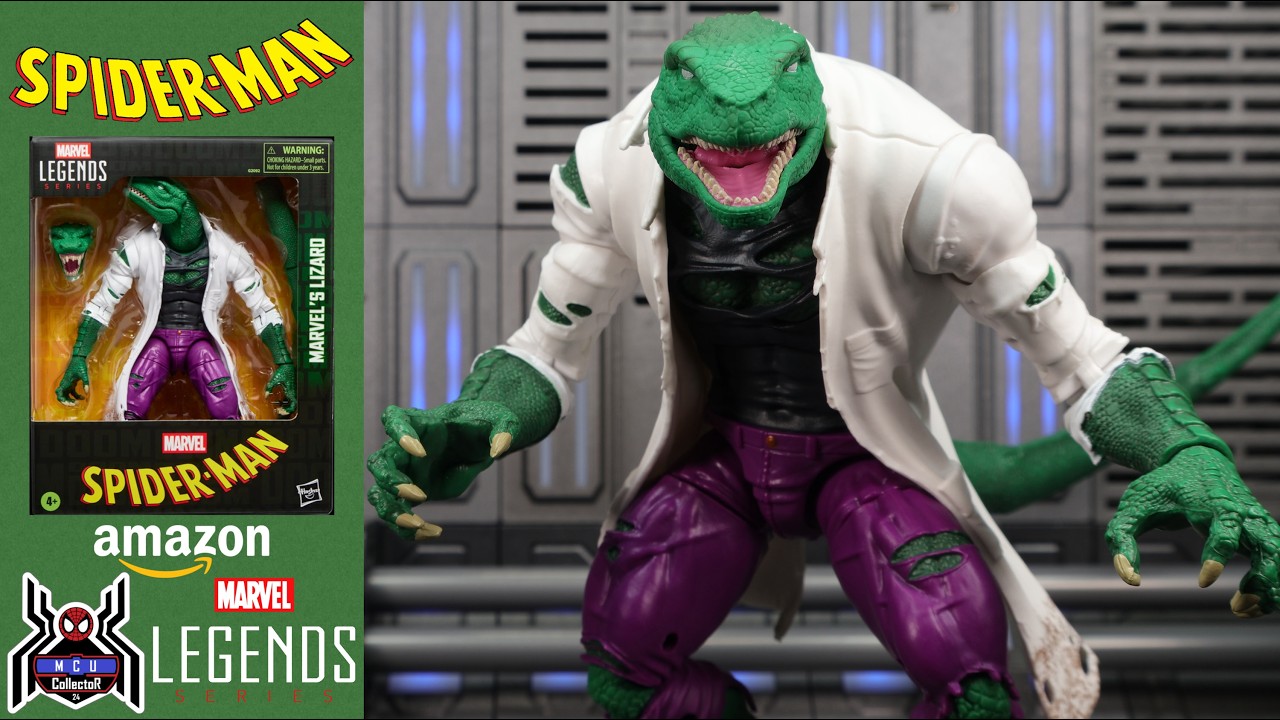 Marvel Legends LIZARD Dr Curt Connors Spider-Man Amazon Exclusive Deluxe Comic Figure Review