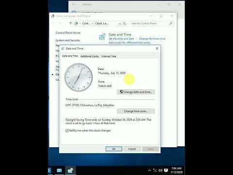 how to change date and time in windows 10
