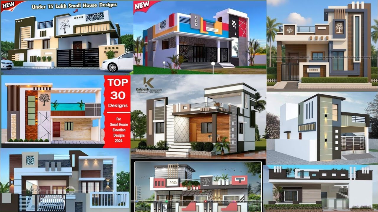 latest elevation designs for single floor house / front elevation design double floor