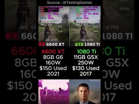 GTX 1080 TI destroys RX 6600 XT in cyberpunk! ❤️🔥