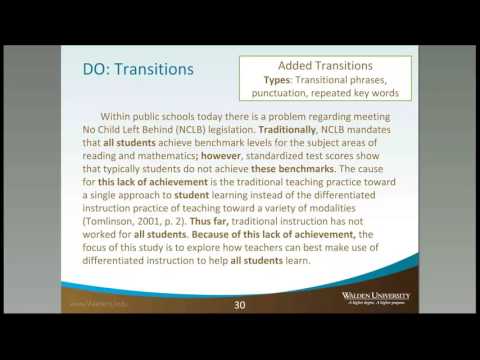 Examples of Incorporating Transitions