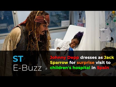 Johnny Depp dresses as Jack Sparrow for surprise visit to children's hospital in Spain