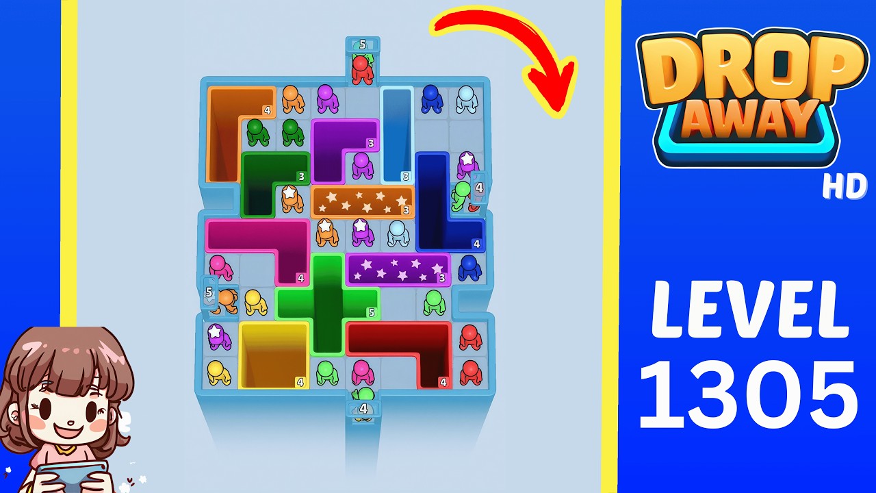 Drop Away Level 1305 Solution Walkthrough