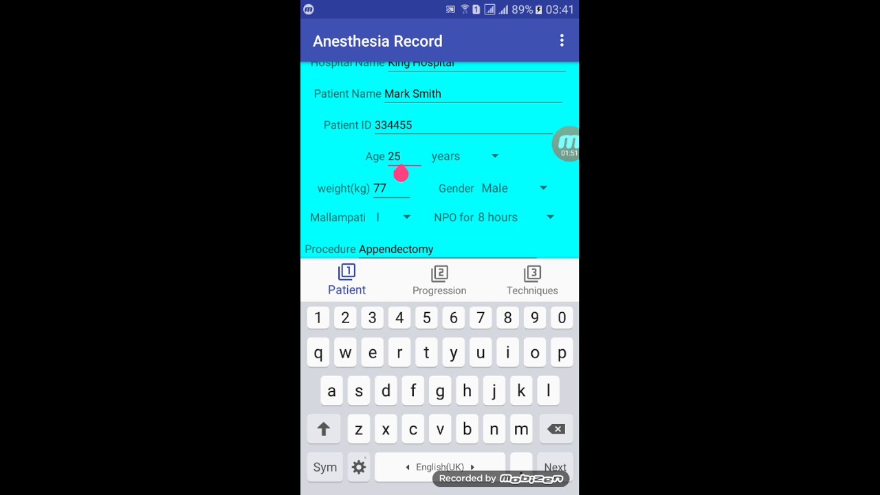 Anesthesia Record for Android and iPhone