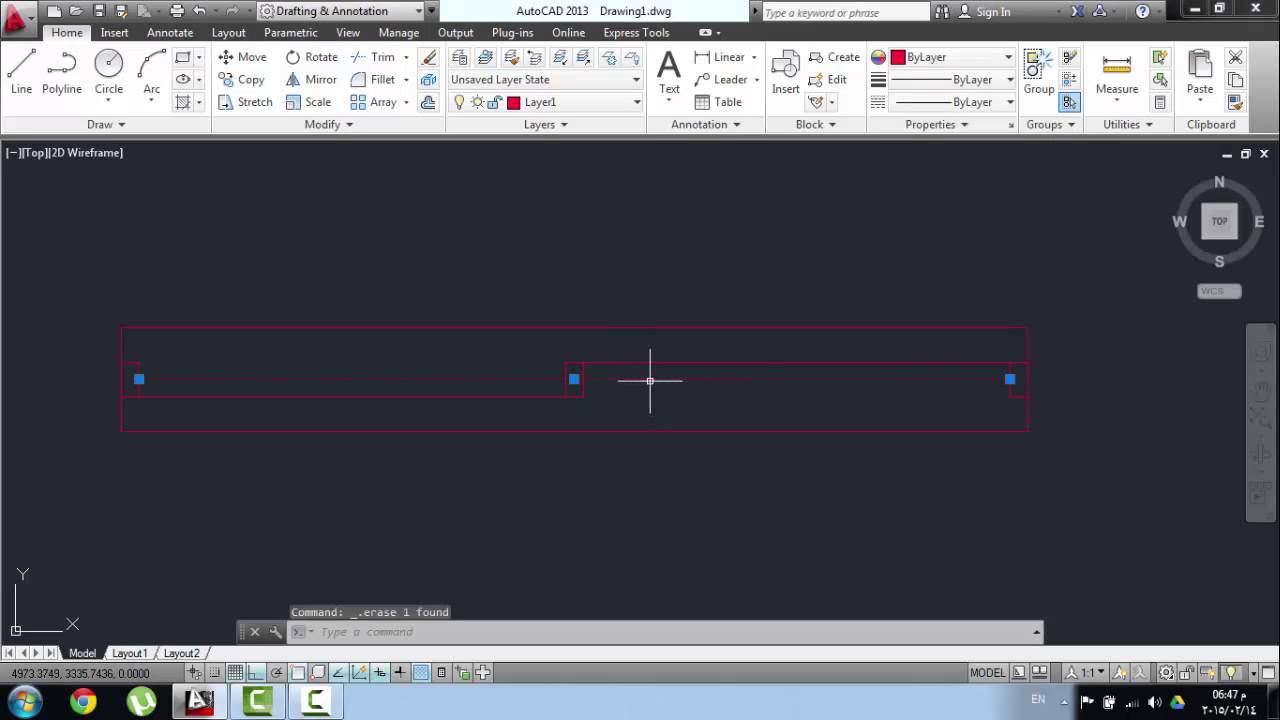 how to draw slide window autoCAD