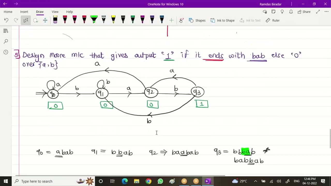 TCS Moore Mealy Machine