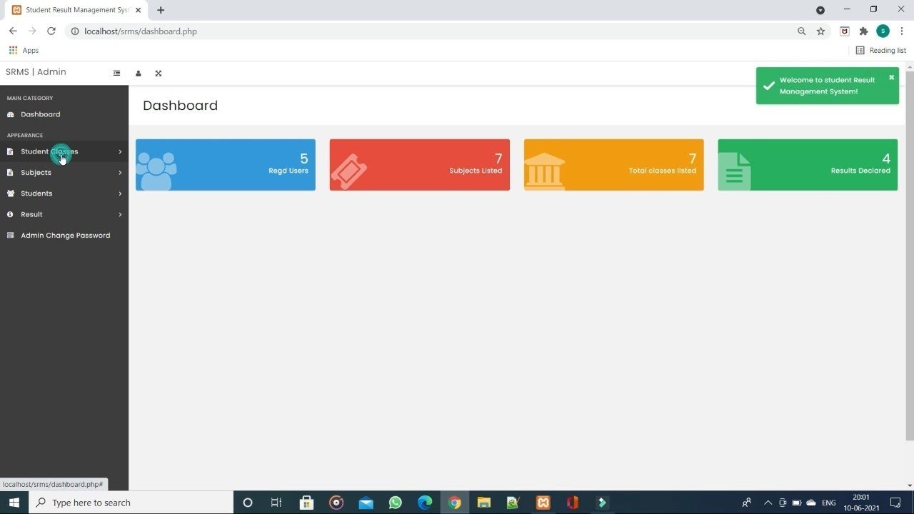 STUDENT RESULTS MANAGEMENT SYSTEM USING PHP WITH SOURCE CODE