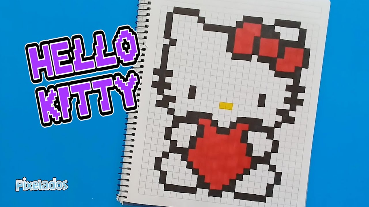 HOW TO DRAW HELLO KITTY IN PIXEL ART - PIXELATED