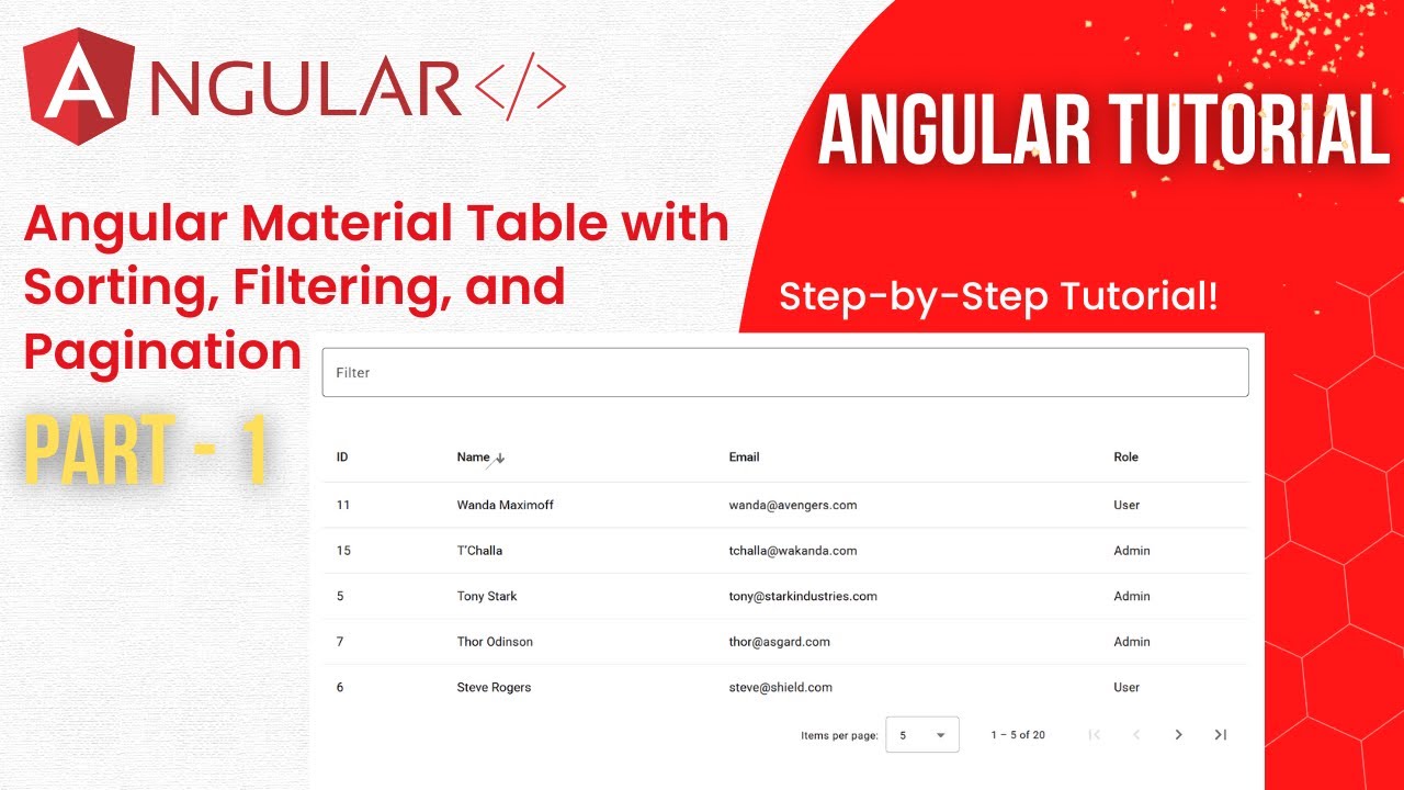 Implementing Angular Material Table with Sorting, Filtering, and Pagination using Angular | Part 1