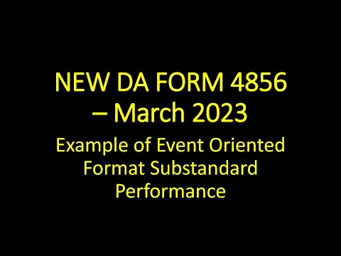 4856 New Event Oriented Substandard Performance Example Counseling