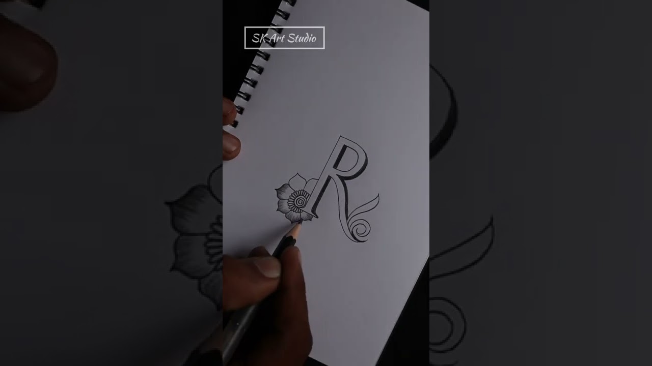 beautiful R letter drawing #shorts